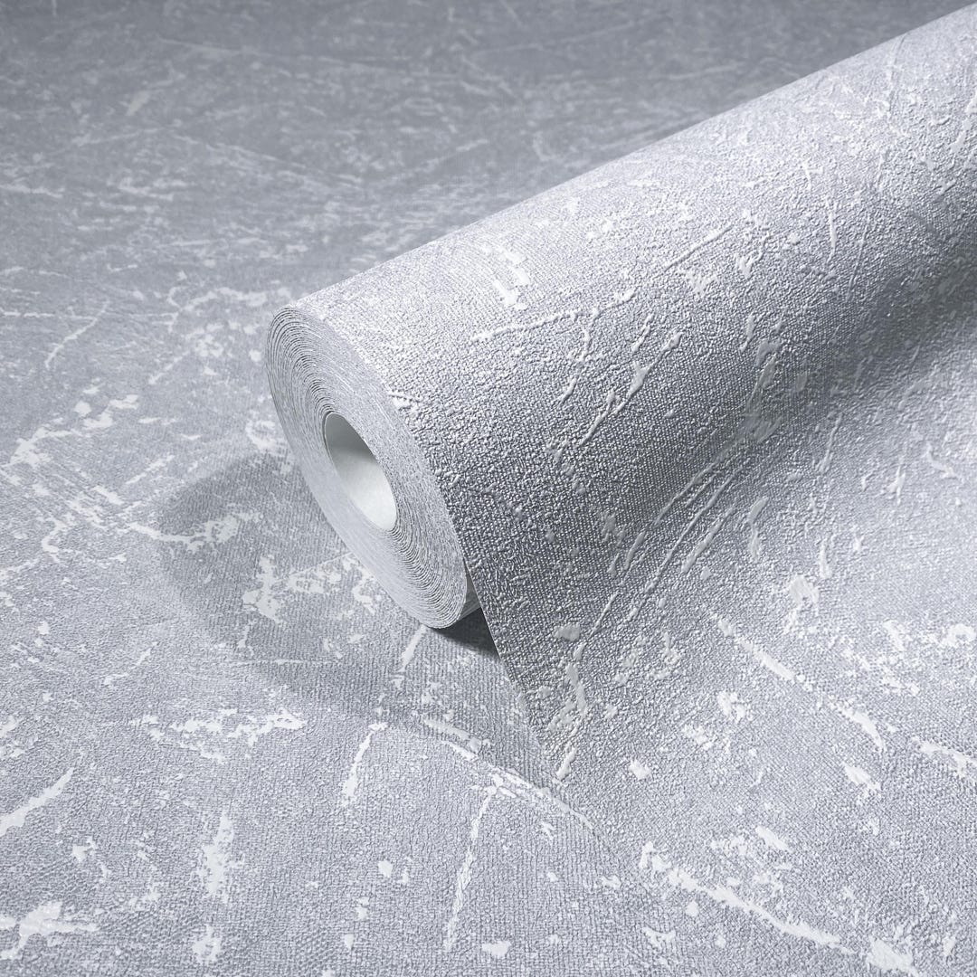 Modern Gray Textured Abstract Embossed Wallpaper 3D Metallic Neutral ...