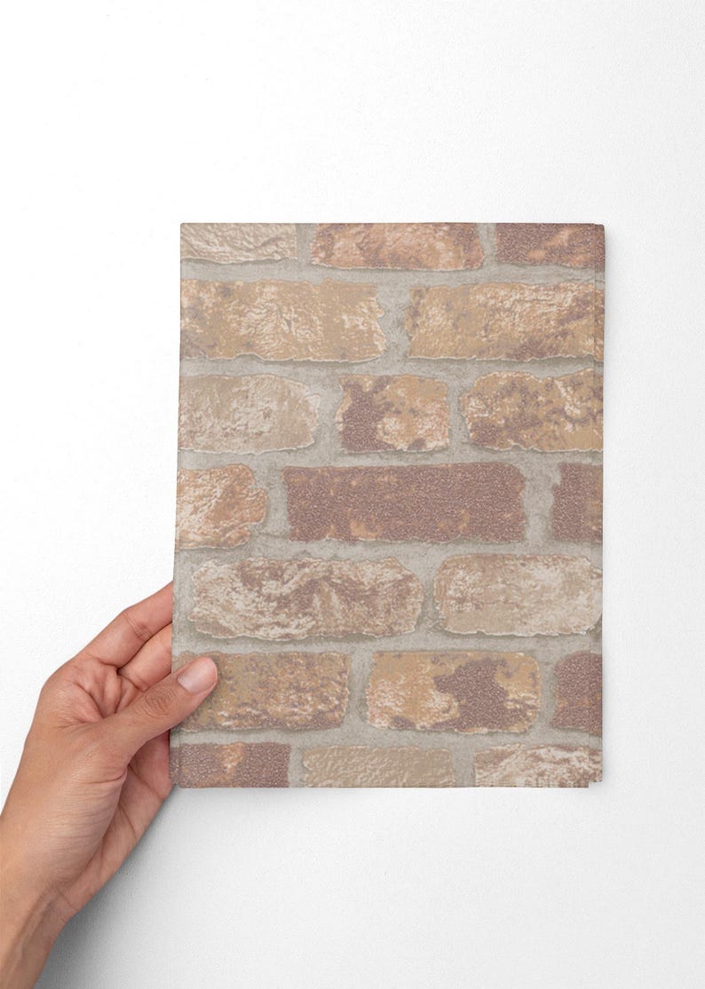 Faux Brick Modern Rustic Textured Stone Wallpaper 3d Vinyl Metallic ...