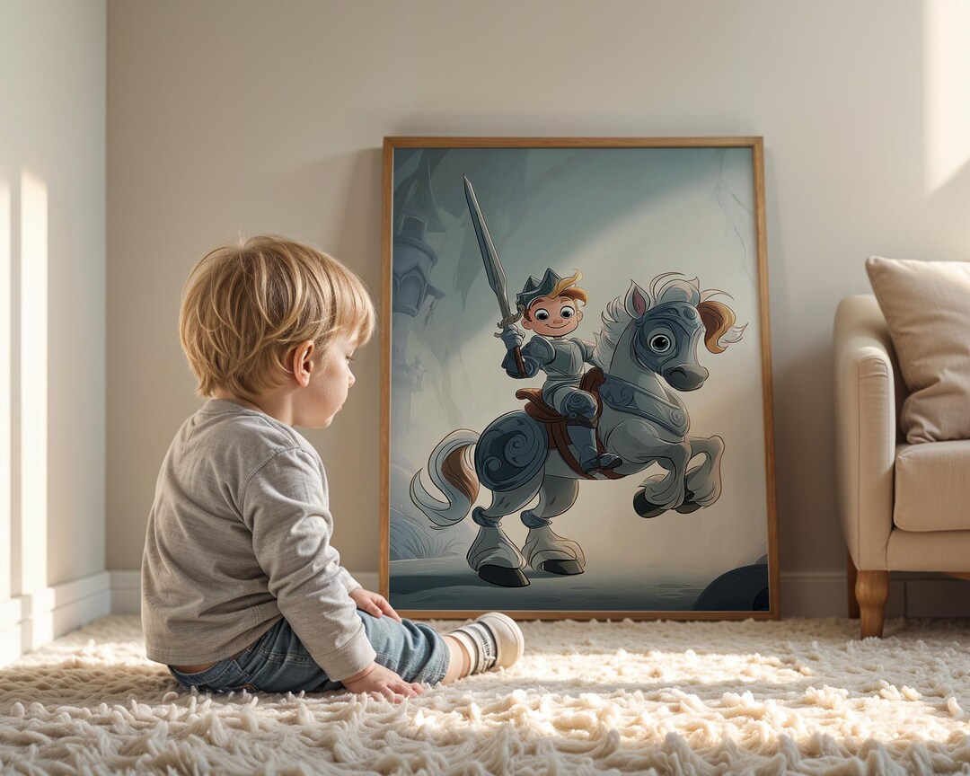 Brave Young Knight Kids Poster, Charming Fantasy Adventure Artwork - Etsy