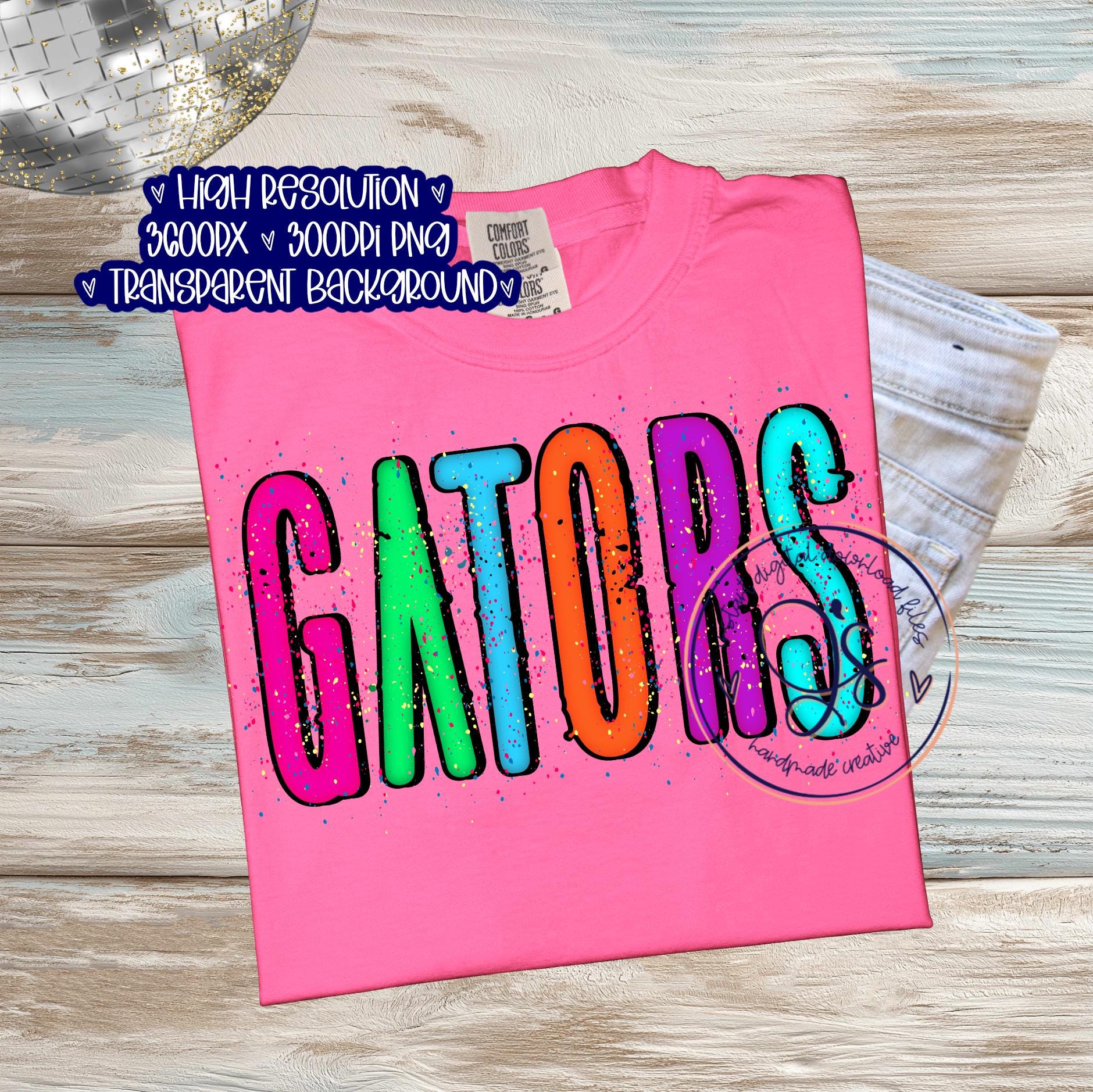 Neon Gators Mascot PNG, Splatter Design (digital Download) - Etsy