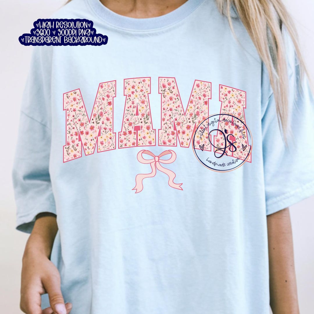 Mama Flowers PNG, Varsity Floral Design (digital Download) - Etsy