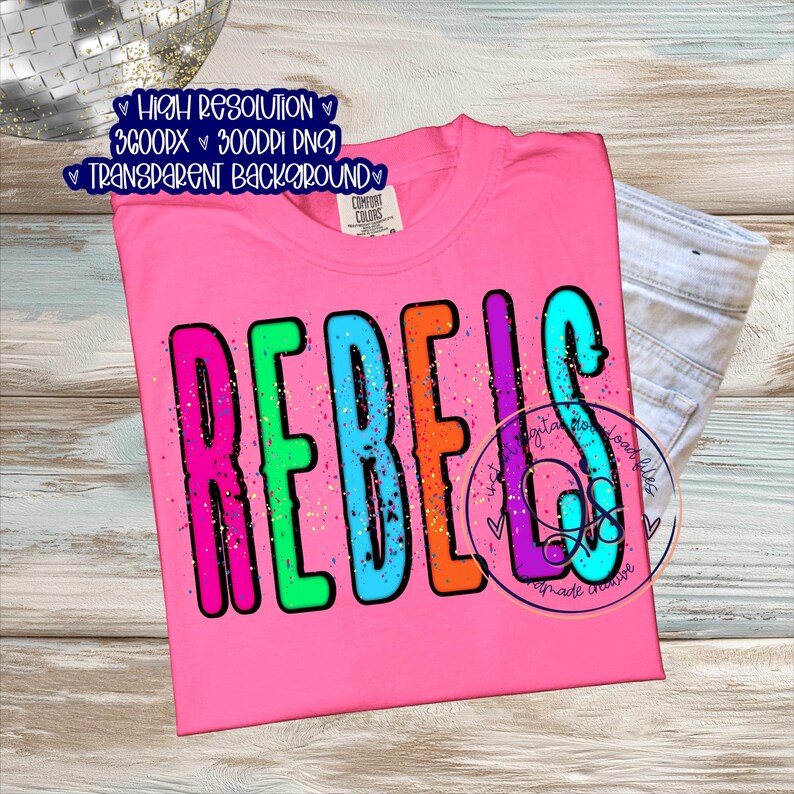 Neon Rebels Mascot PNG, Splatter Design (digital Download) - Etsy