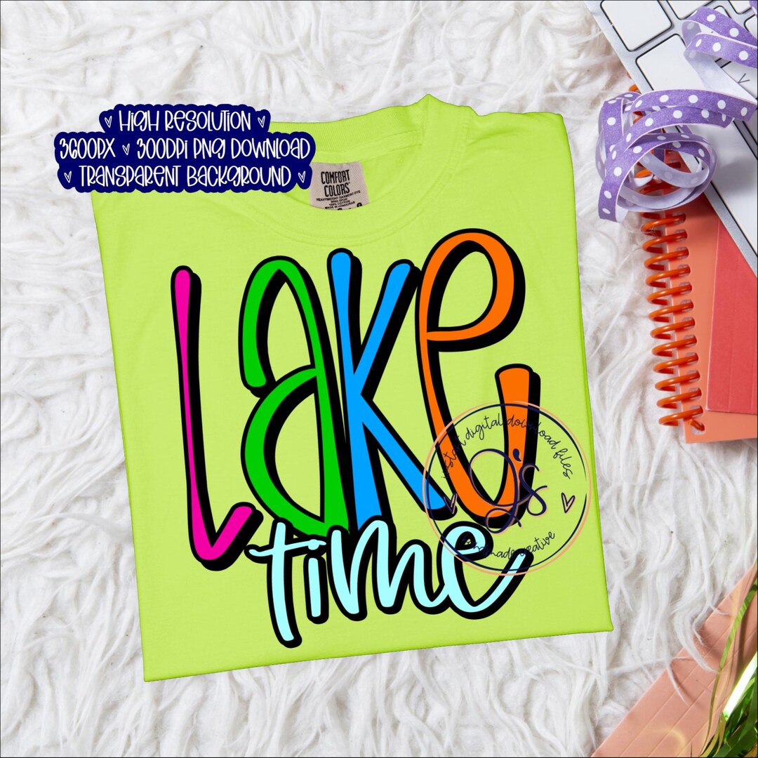 Lake Time PNG, Preppy Summer Png, Neon Lake Time Png, Cute Summer Png ...