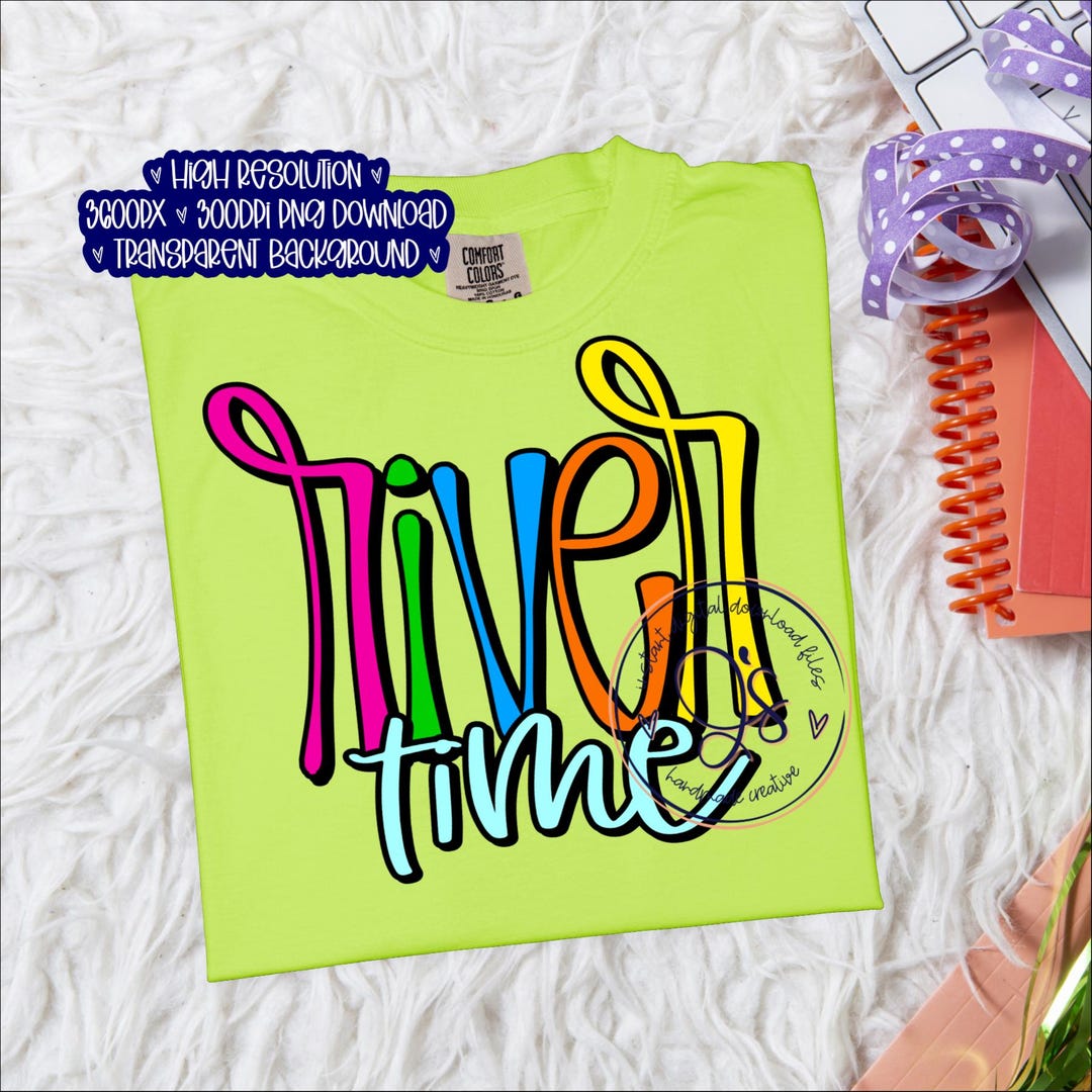 River Time PNG, Preppy Summer Png, Neon Summer River Png, Cute Summer ...