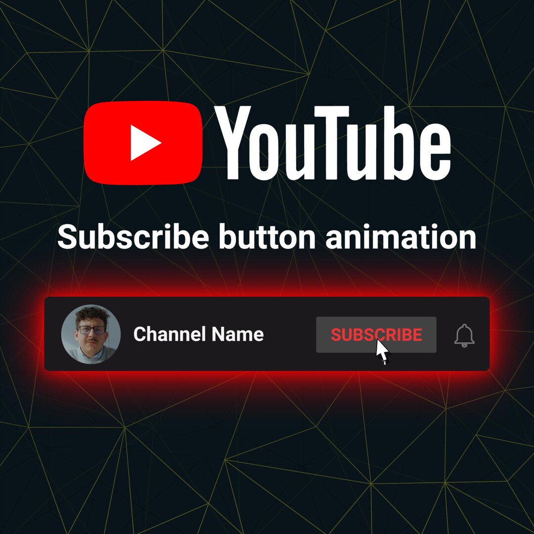 Custom Youtube Subscribe Button Animation Overlay for Video Intros - Etsy