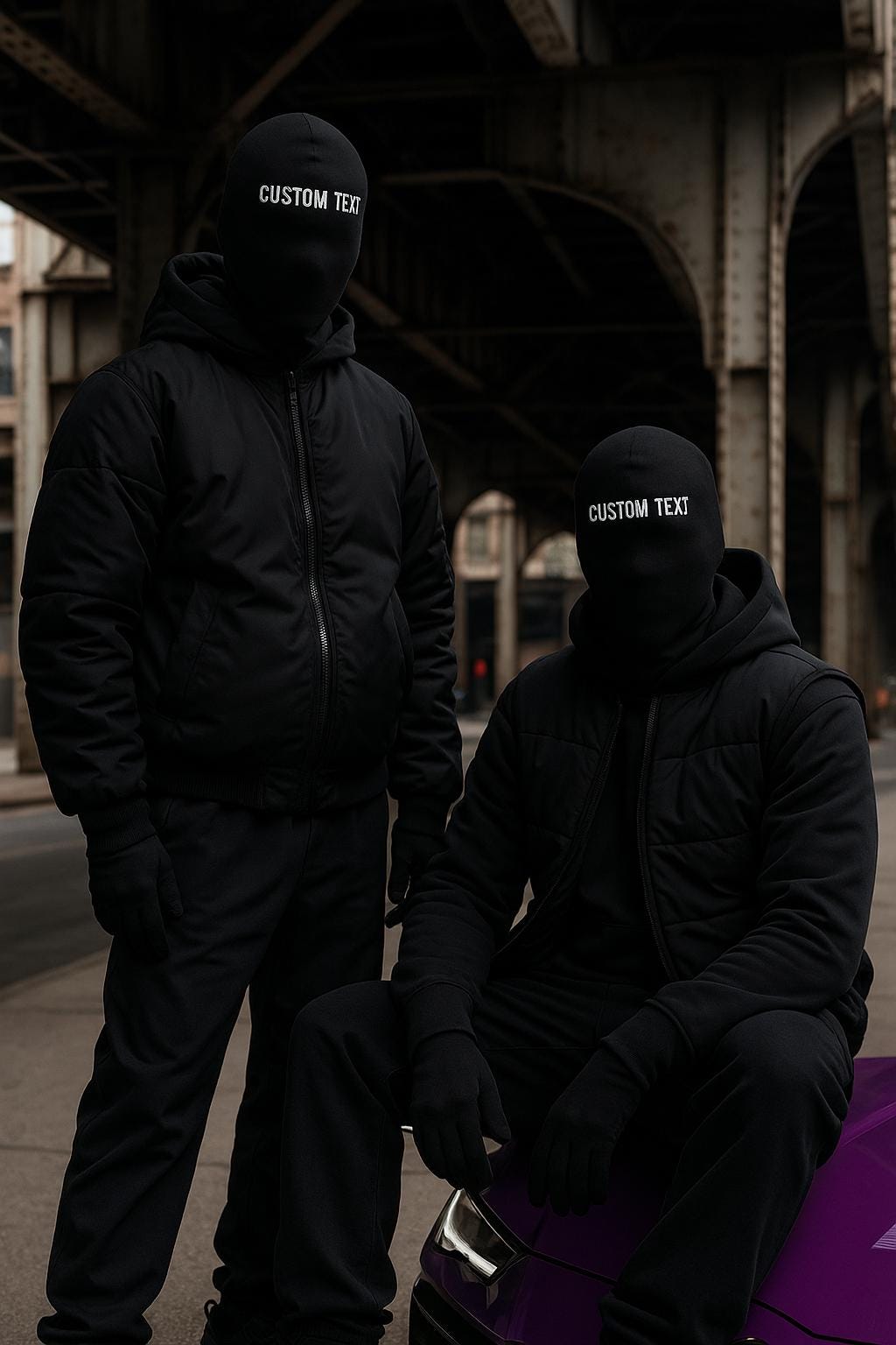 Black Full-face Techwear Mask – Custom Logo / Instagram / Text ...