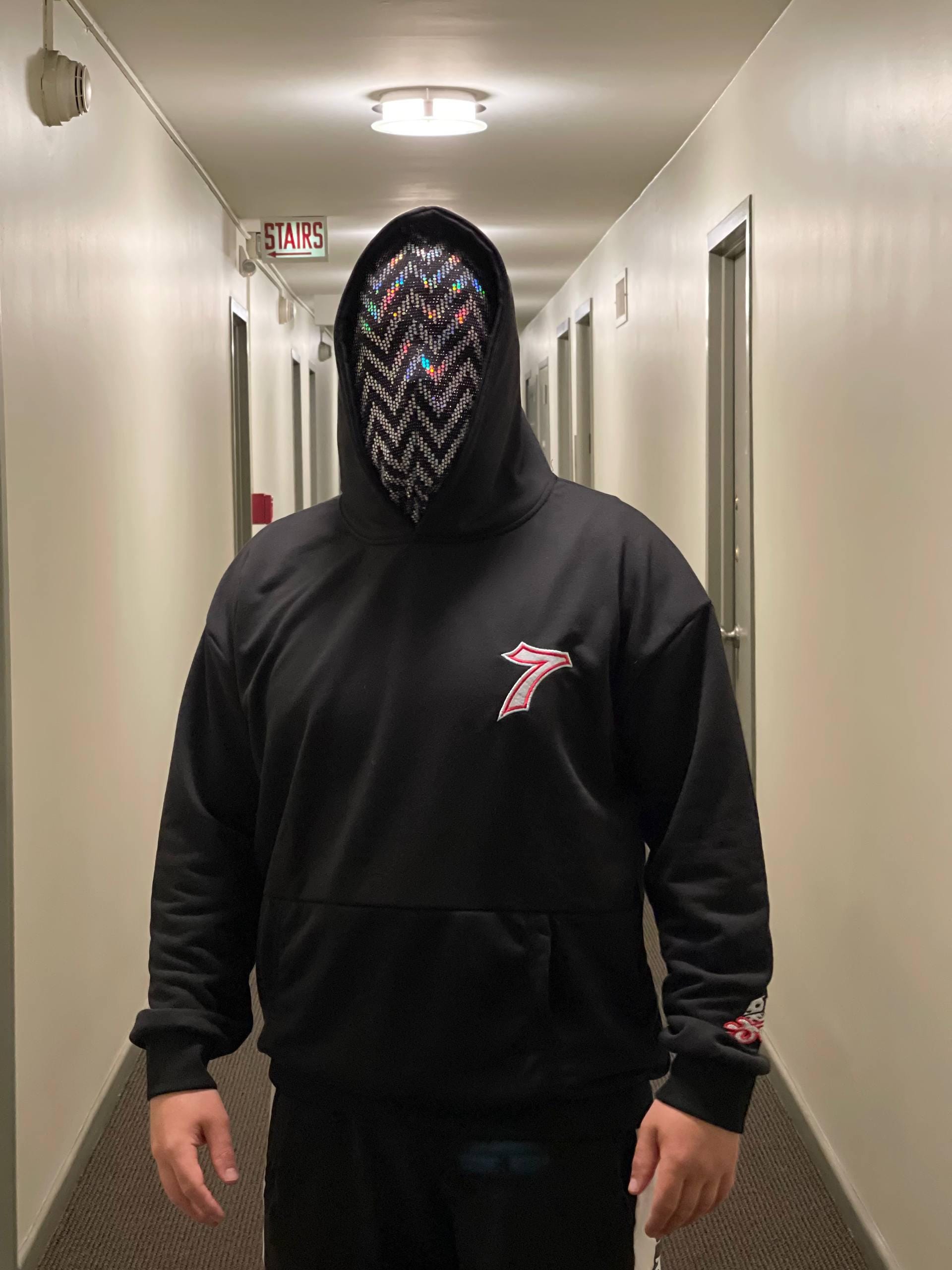 Black Holographic Full-face Techwear Mask – Semi-sheer Balaclava for ...