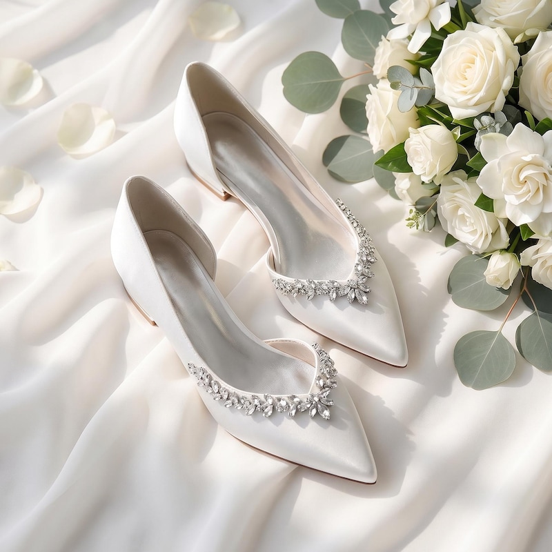 White Bridal Pointed Shoes - Etsy