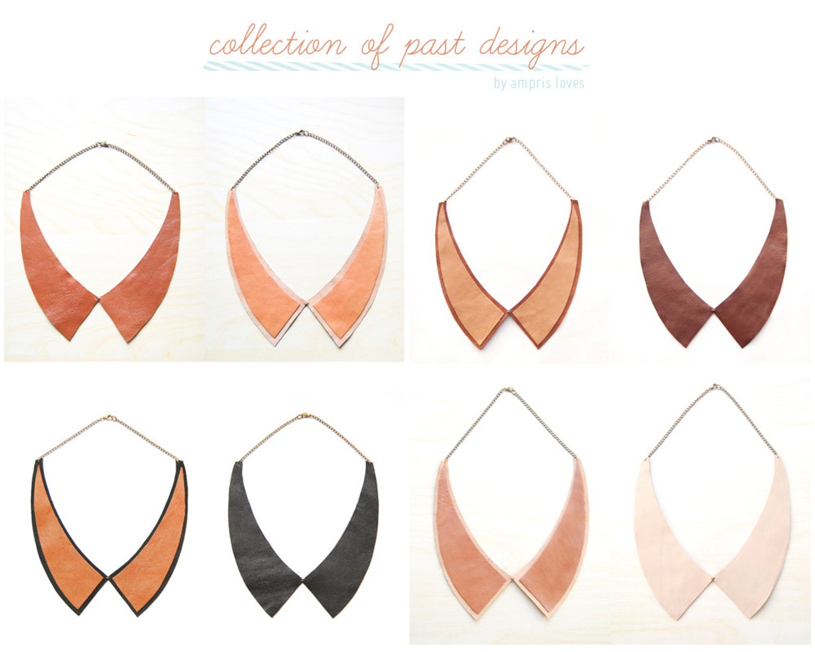 Peter Pan Collar Necklace Reversible Leather Necklace - Etsy