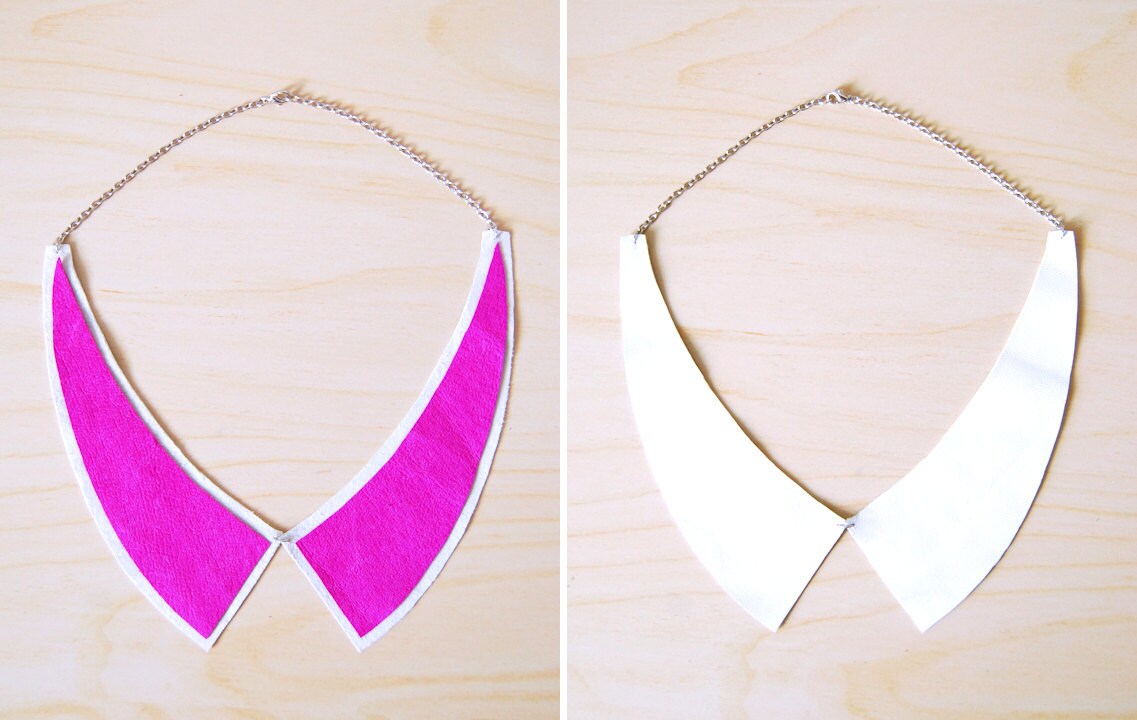 Peter Pan Collar Necklace Reversible Leather Necklace - Etsy
