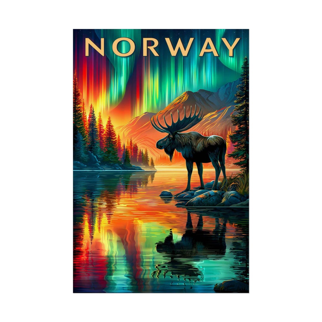 Norway Travel Poster Rolled Posters, Vintage Scandinavian Wall Art ...
