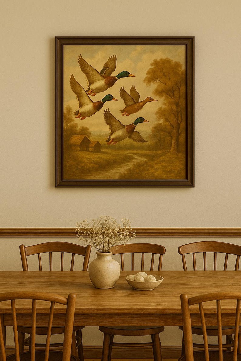 Flying Ducks Print Digital PRINTABLE Download Rustic Countryside ...