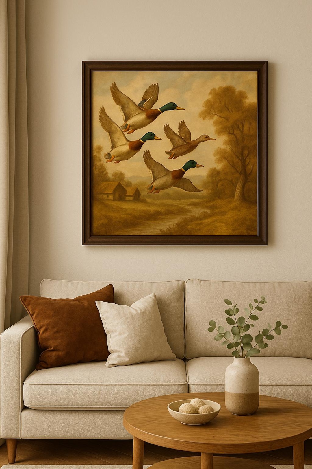 Flying Ducks Print Digital PRINTABLE Download Rustic Countryside ...