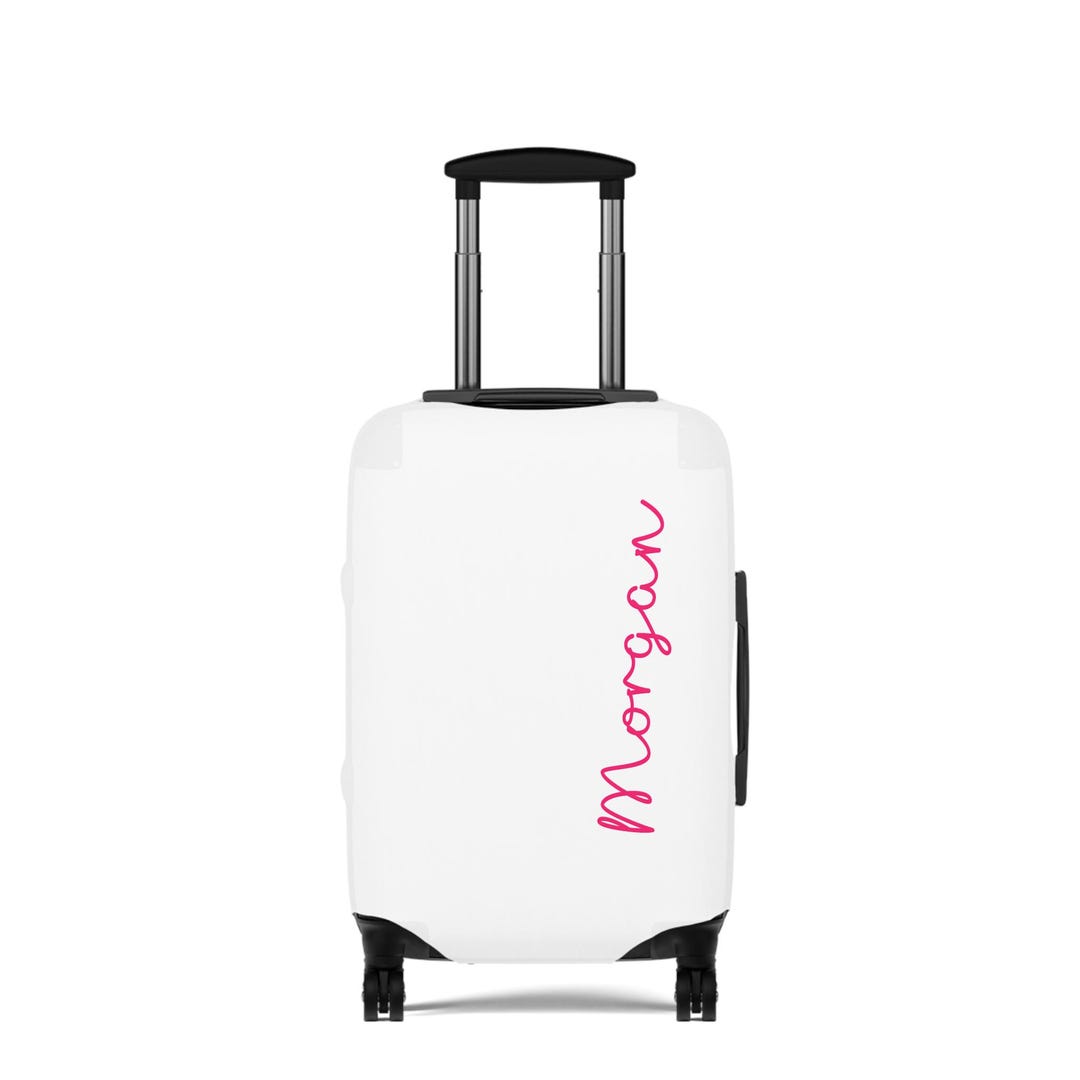 Personalized Pink Name Luggage Cover: Island Travel Suitcase Protector ...
