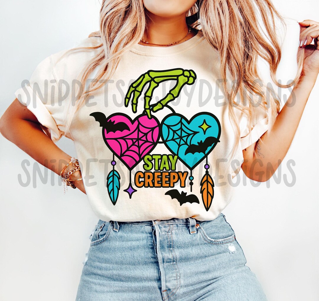 Neon Skeleton Halloween PNG: Preppy Dream Catcher Design (digital ...