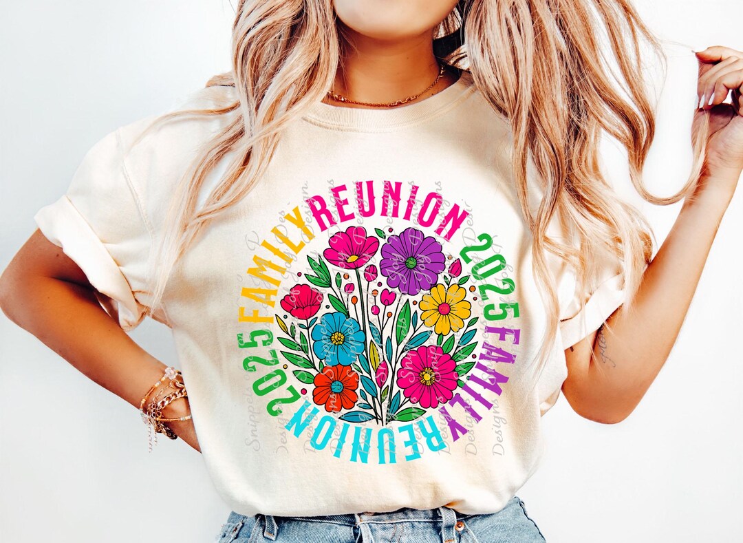 Floral Family Reunion 2025 PNG, Colorful Retro Reunion Shirt Design ...