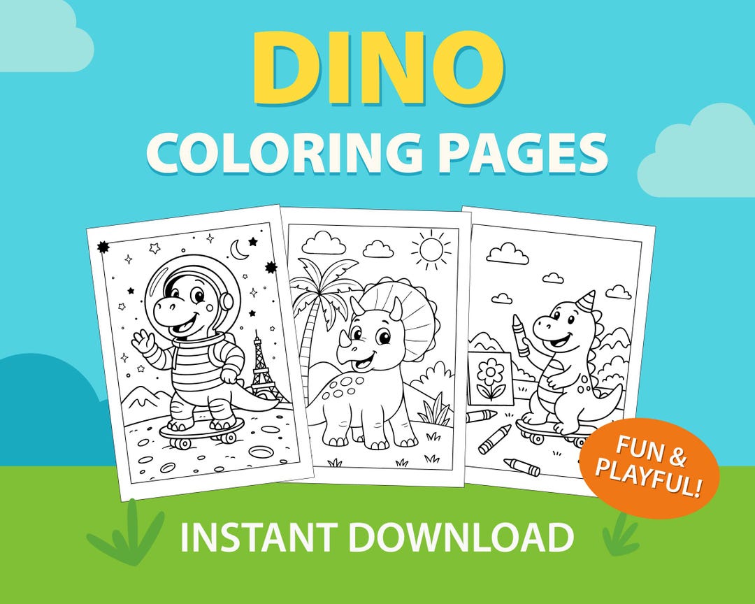 Dinosaur Coloring Pages for Kids | Printable Dino Activity Sheets (PDF ...