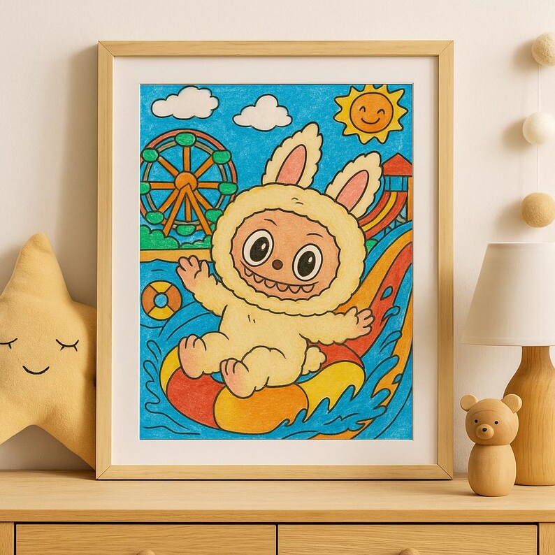 Labubu Inspired Coloring Pages for Kids | 15 Printable Coloring Sheets ...