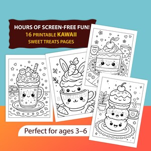 Kawaii Dessert Coloring Pages for Kids – 16 Cute Printable Food ...