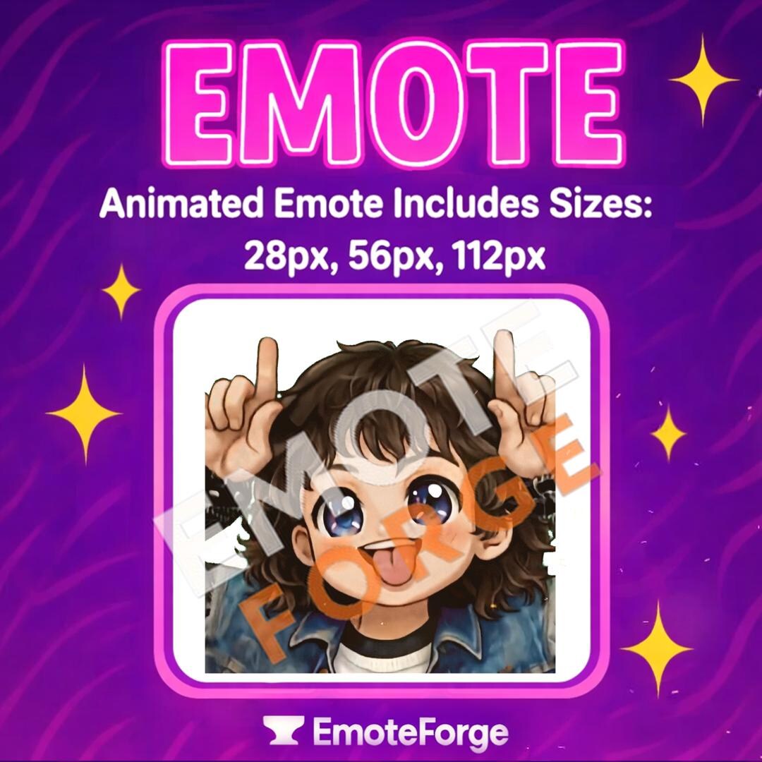 Eddie Munson Animated Metal Head Emote – DBD Stream Emote GIF for ...