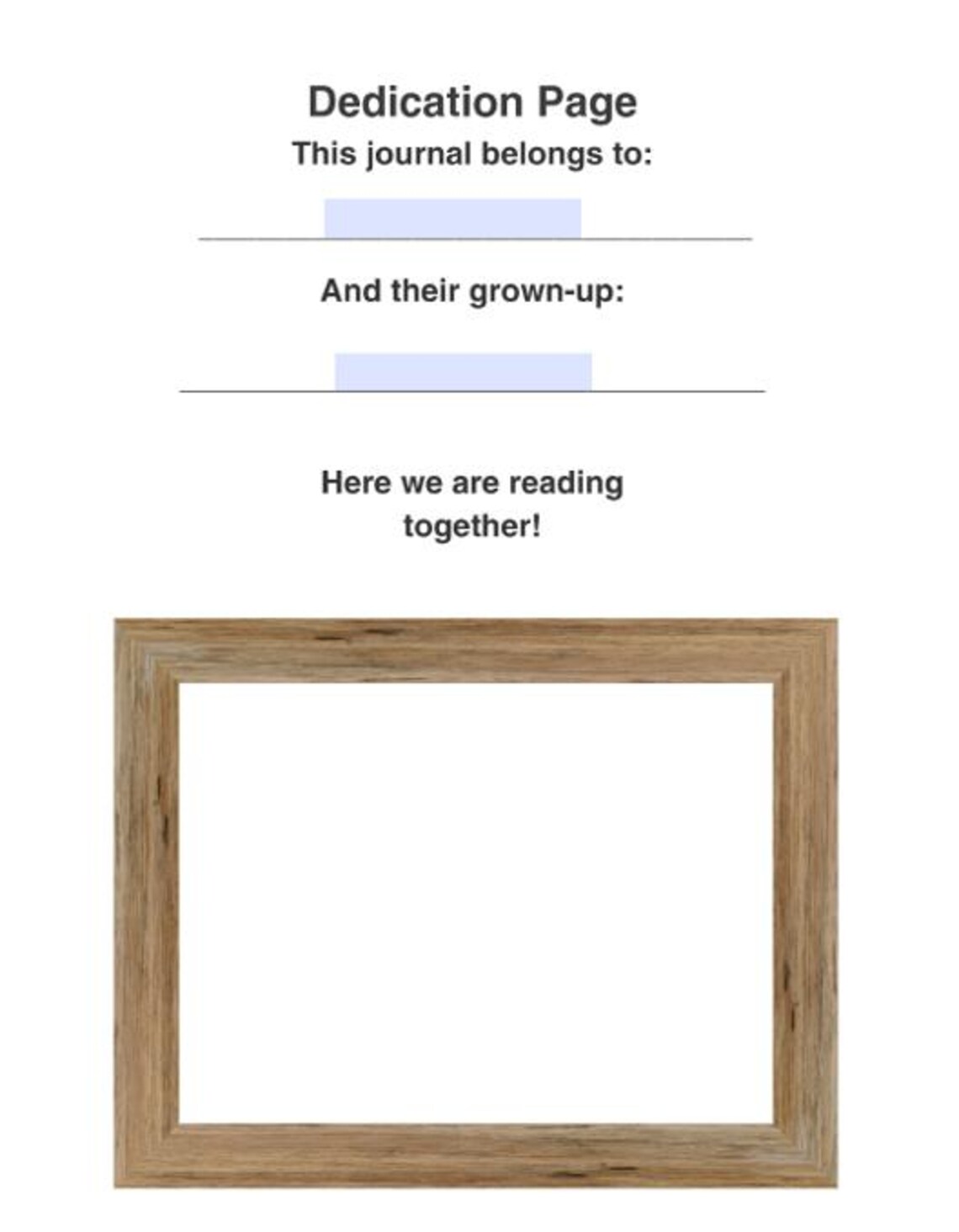 Printable Kids Book Log: Storytime Memory Journal (fillable PDF) - Etsy