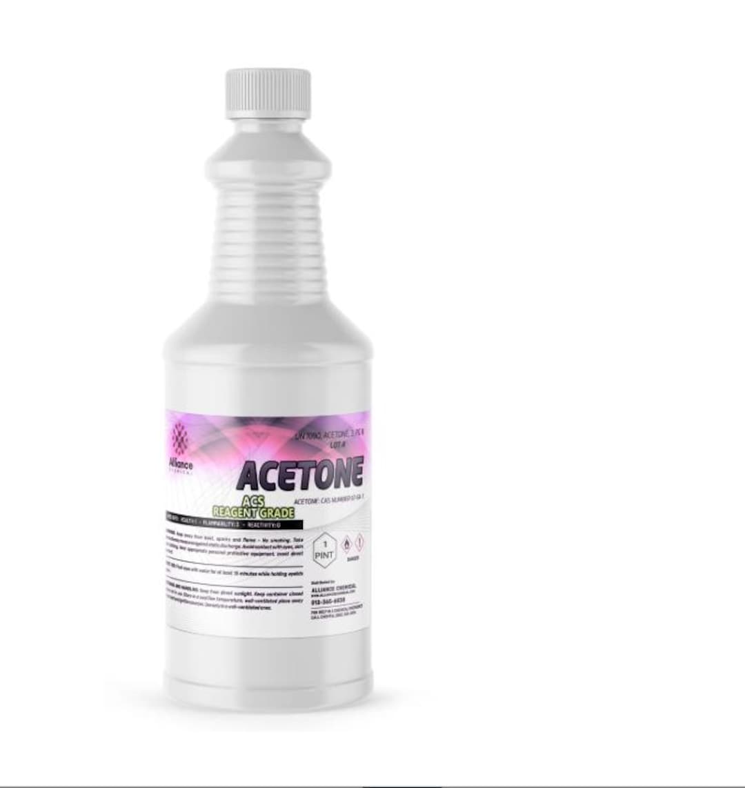 100% Pure Acetone ACS Grade - 1 Pint Bottle (16 Fl Oz.) - High Purity ...