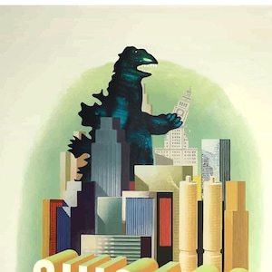 Chicago Art, Monsters, Travel Poster, Chicago, Kaiju, Monster Art ...