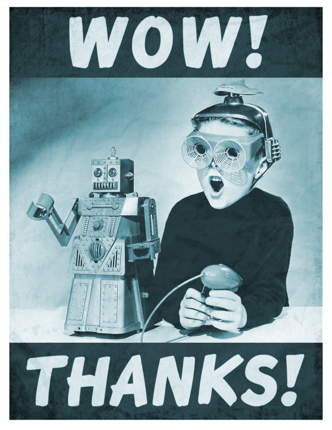 Thank You Cards, Thanks, Retro, Robot Art, Robot, Wow, Alternate ...