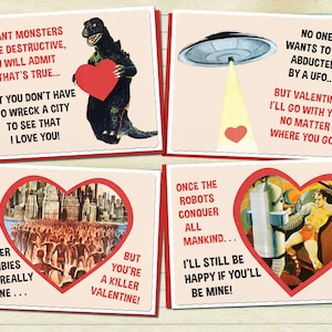 Valentine's Day Card Monster Art Variety Pack Zombie Art UFO Art Robot ...