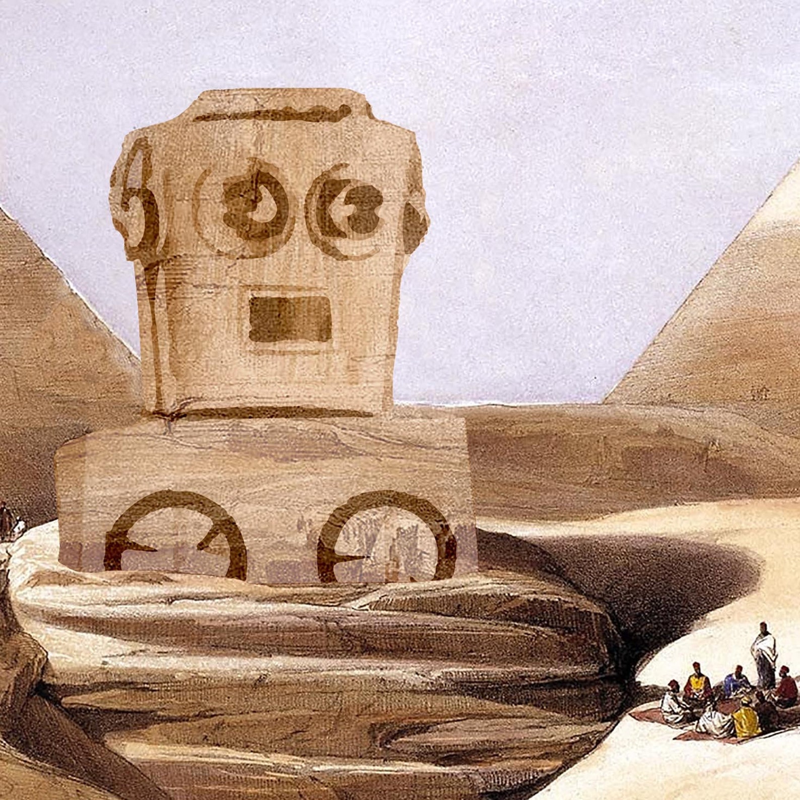 Egypt Art Robot Art Sphinx Pyramids Egypt Pyramid Art - Etsy