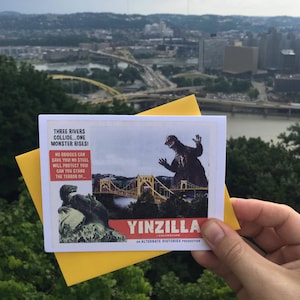 Pittsburgh, Yinzilla, Greeting Cards, Pittsburgh Card, Pittsburgh Art ...