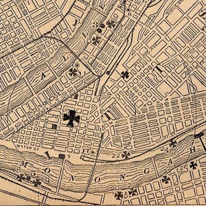 Pittsburgh Map Zombie Art Digital Print Vintage Map Night of the Living ...