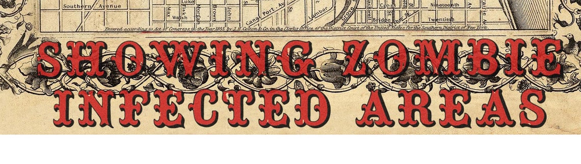 Digital Print Chicago Art Zombies Chicago Vintage Map - Etsy