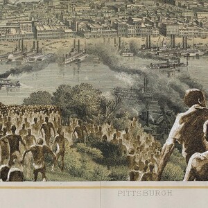 Digital Print, Pittsburgh Art, Zombies, Pittsburgh Skyline, Vintage Map ...