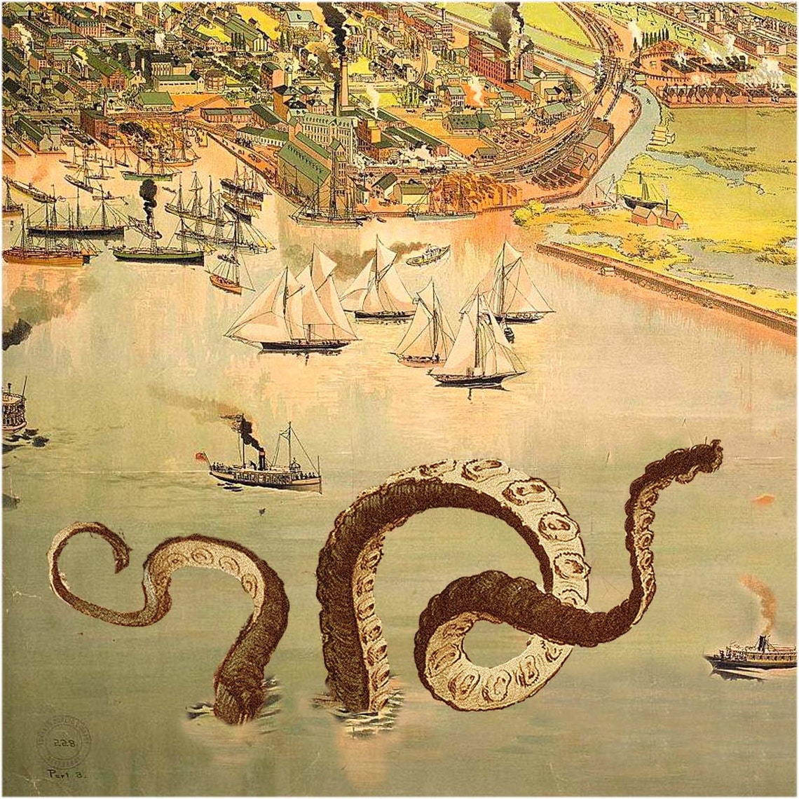 Digital Print Toronto Art Octopus Tentacles Vintage Map - Etsy