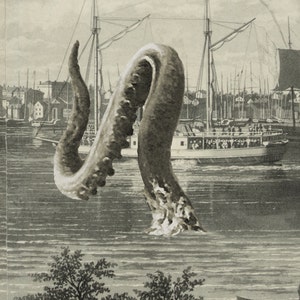 Digital Print, Detroit, Octopus Tentacles, Detroit Art, Monster Art ...