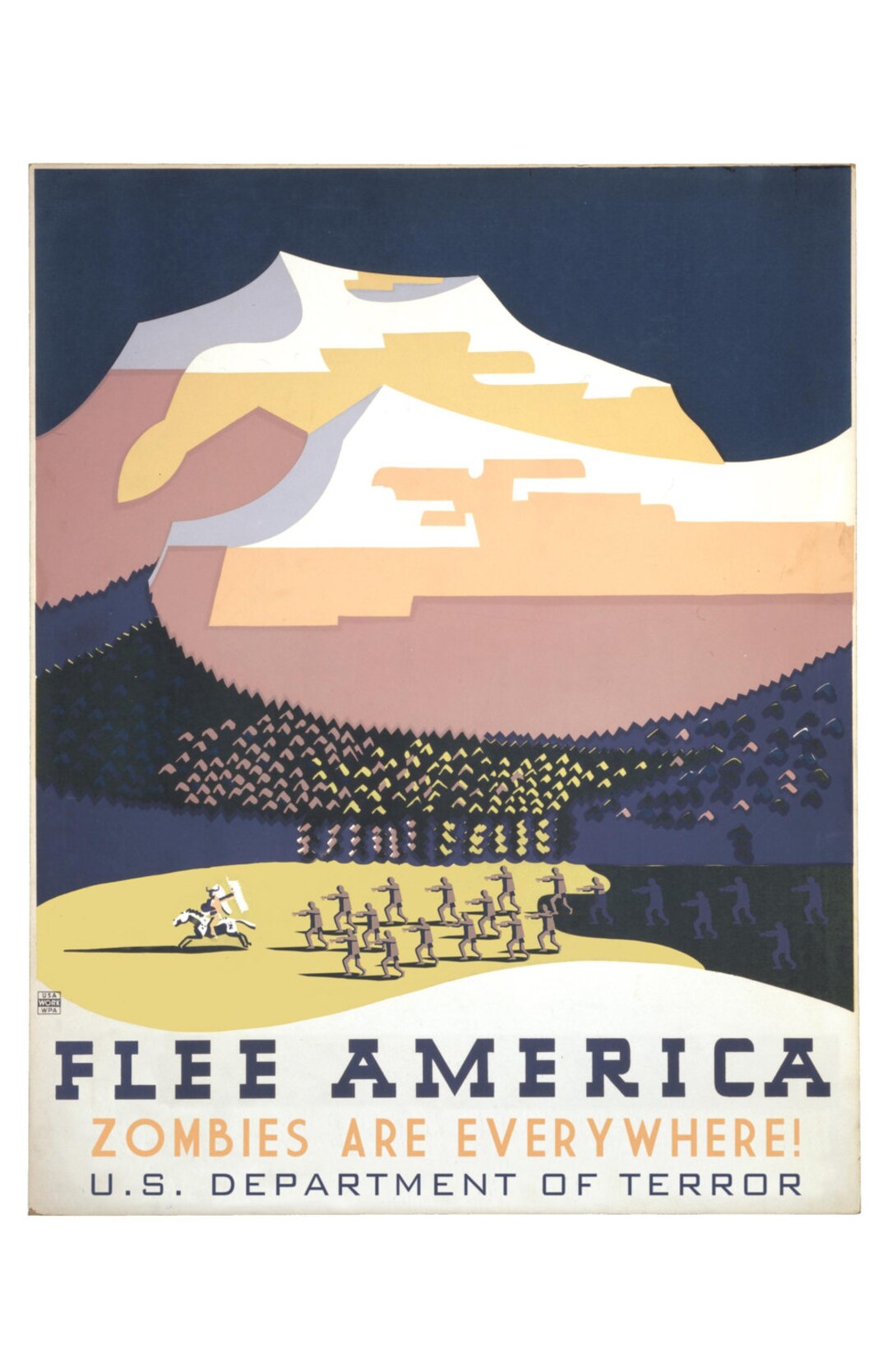 Zombie Apocalypse Digital Print, Art Print WPA National Park Posters ...