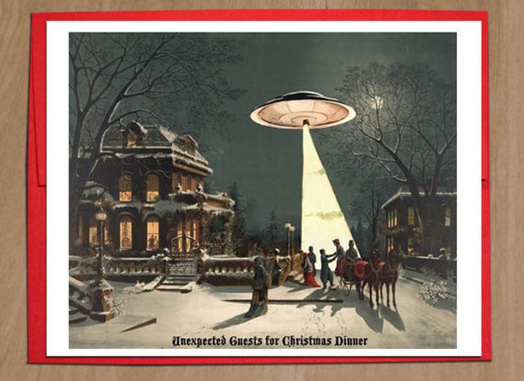 UFO, Christmas Cards, Sci Fi, Vintage, Christmas Scene, Funny Christmas ...