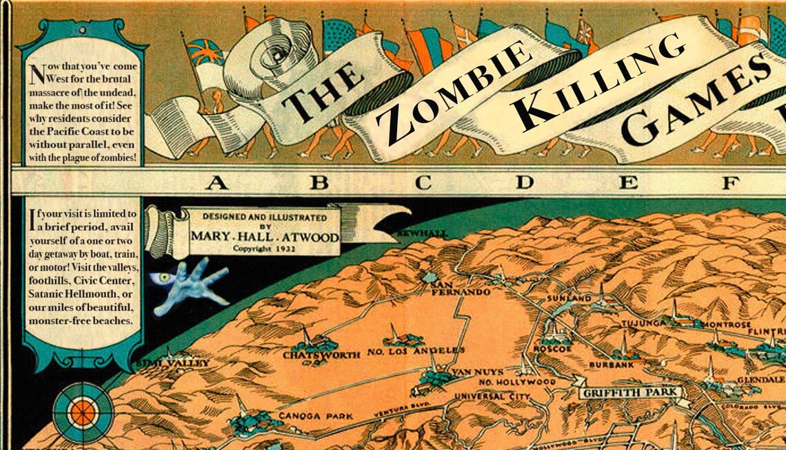 Digital Print Los Angeles Zombie Art Los Angeles Map - Etsy
