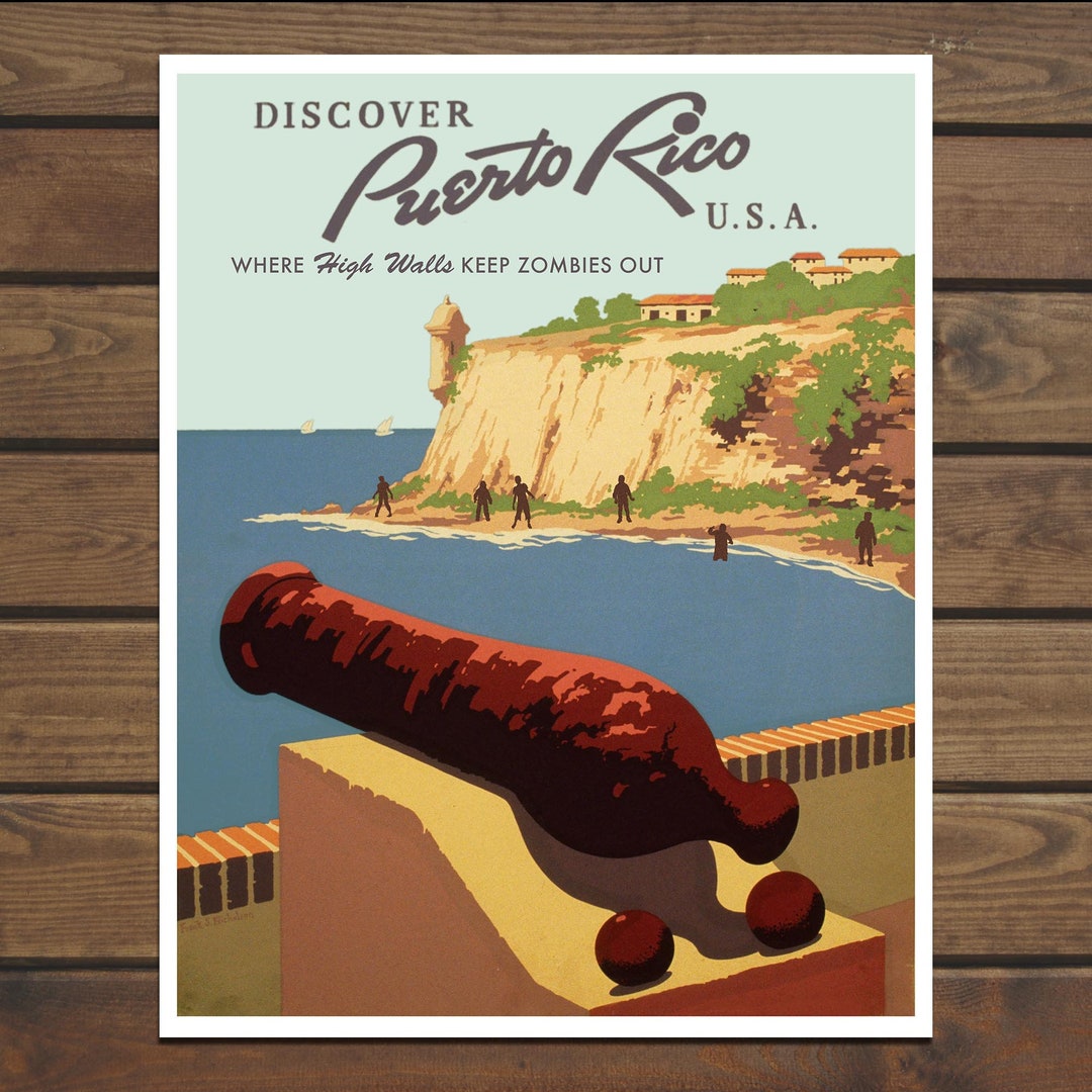 Puerto Rico, Zombies, WPA Poster, San Juan, Retro, Living Dead, Zombie ...