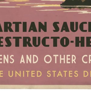 Flee America, Digital Print, WPA Poster, UFO Painting, WPA Art ...