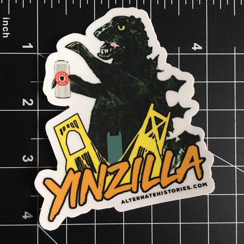 Yinzilla, Pittsburgh, Sticker, Vinyl Sticker, Pittsburgh Art, Monster ...