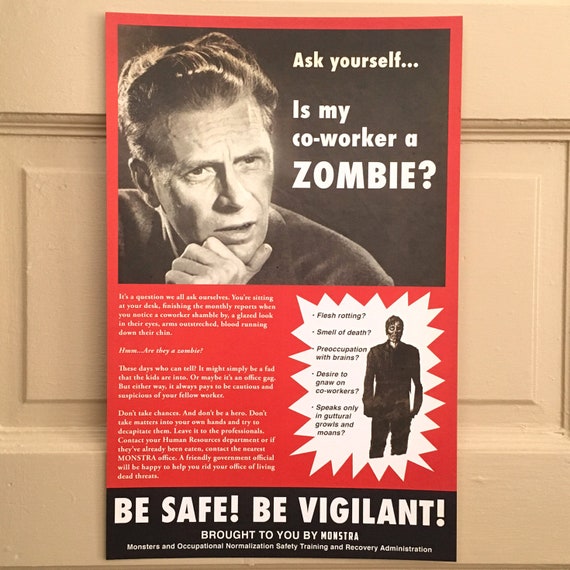 Vintage Poster Propaganda Poster Zombie Art Zombies - Etsy Canada