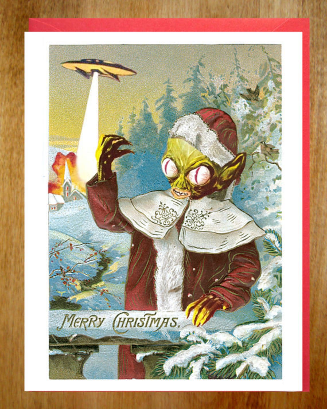 Alien Christmas Greeting Card - Etsy