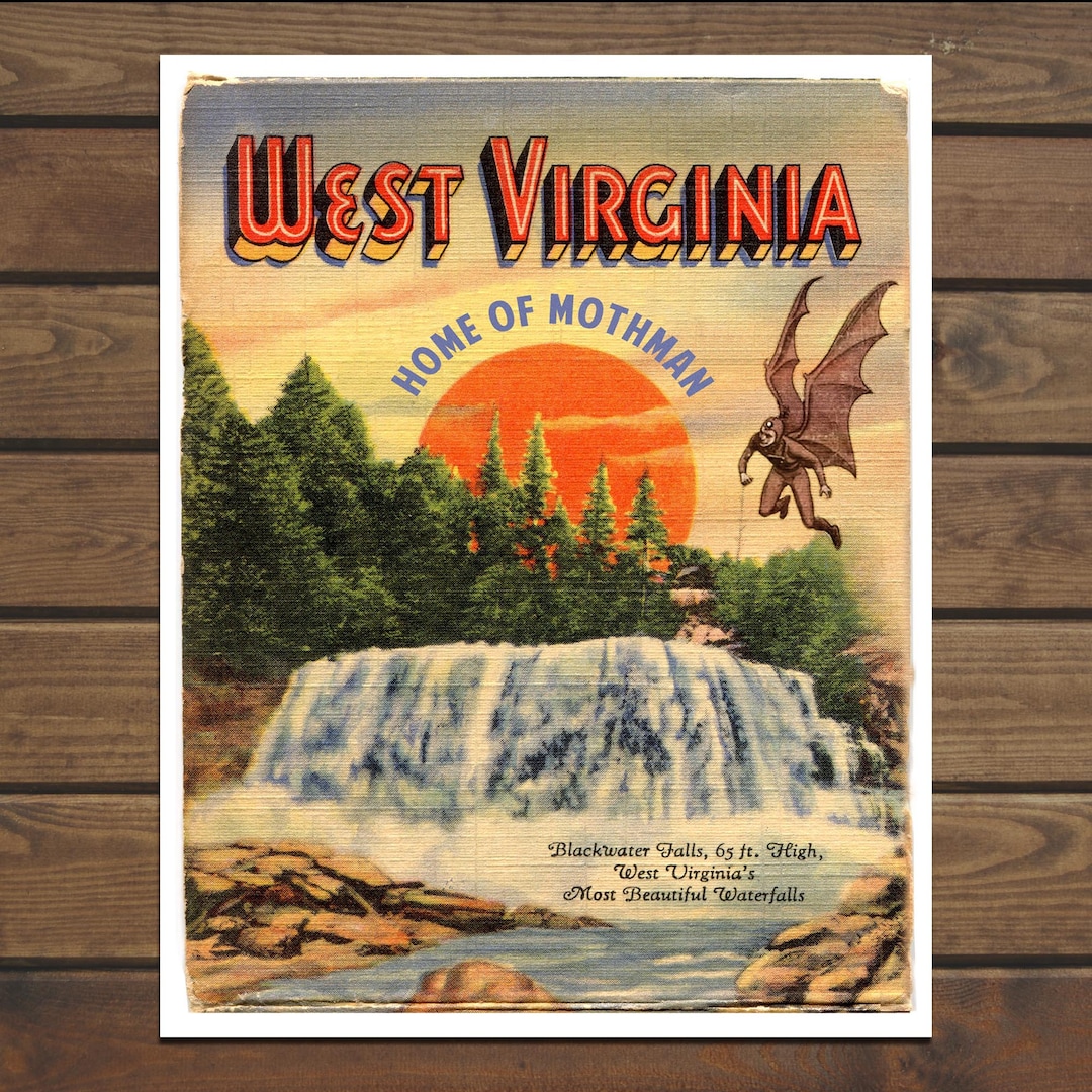 West Virginia, Mothman, WV, Monsters, Mythology, Vintage Postcard ...