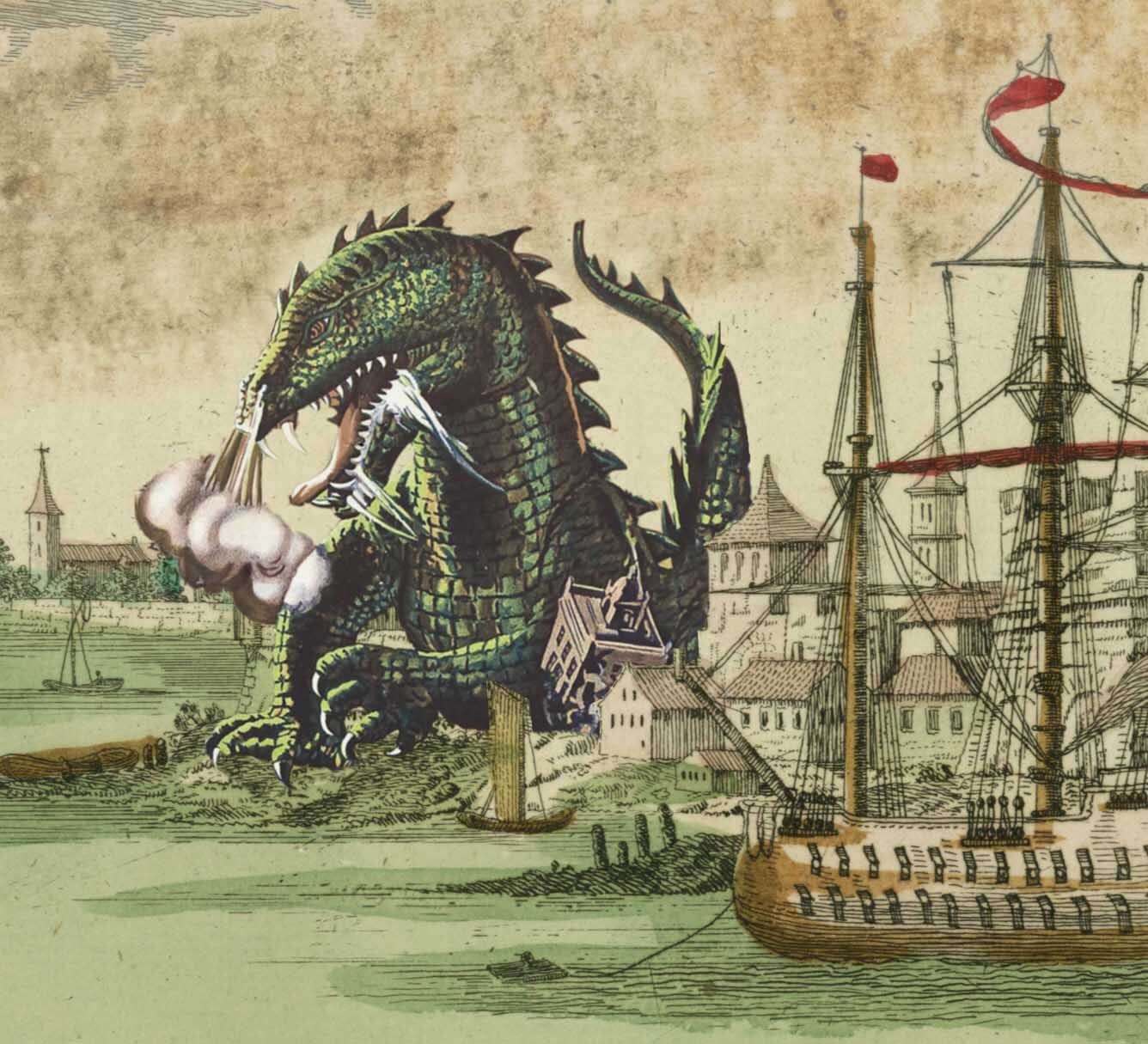 Digital Print Boston Monster Art Kaiju Boston Art - Etsy