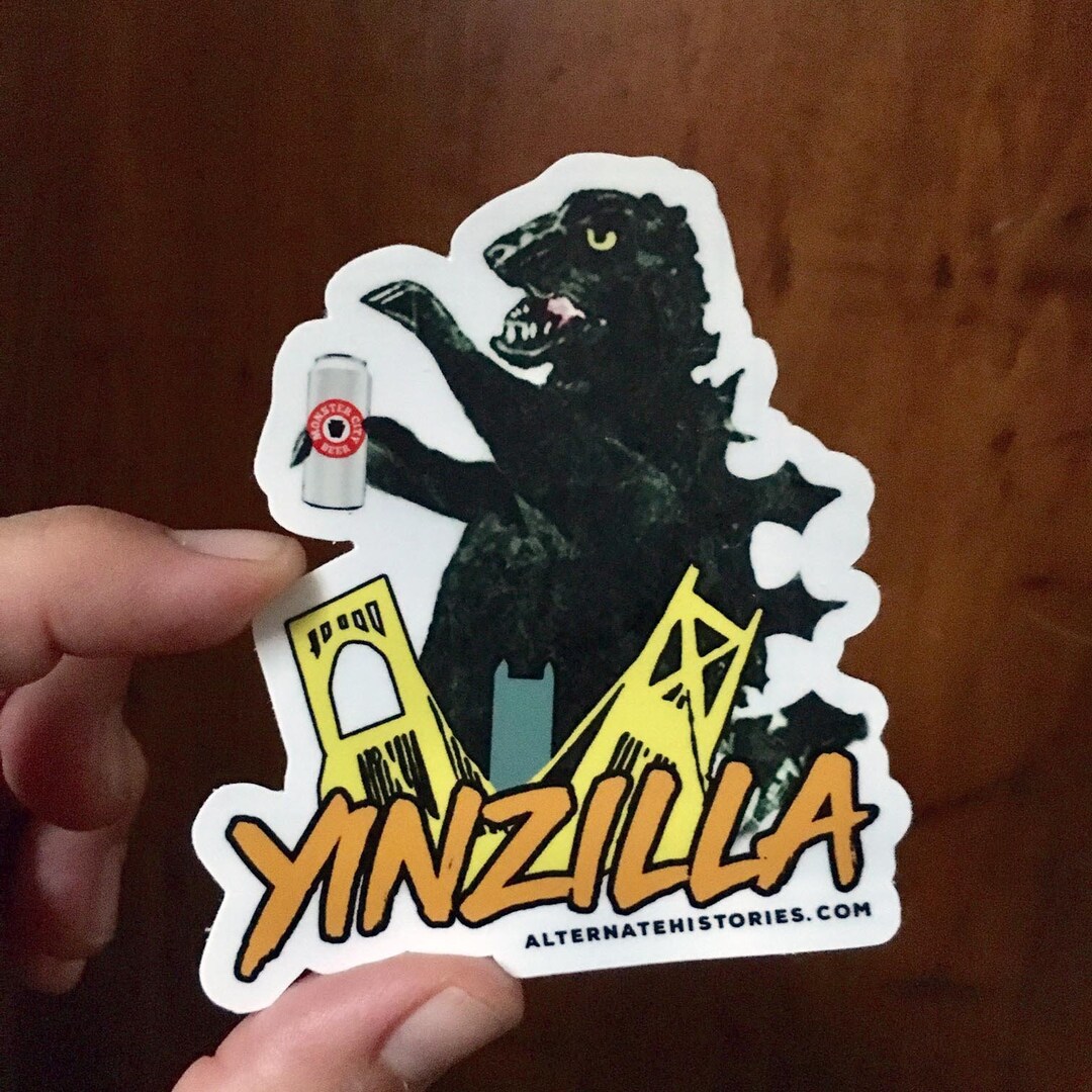 Yinzilla, Pittsburgh, Sticker, Vinyl Sticker, Pittsburgh Art, Monster ...