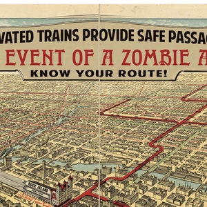 Digital Print Chicago Art Zombies Chicago Vintage Map - Etsy