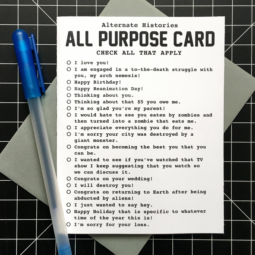 All Purpose Card, Greeting Card, Multi Use, Humor, Funny Card, Birthday ...