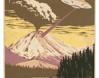 Flee America, Digital Print, WPA Poster, Octopus Tentacle, WPA Art ...